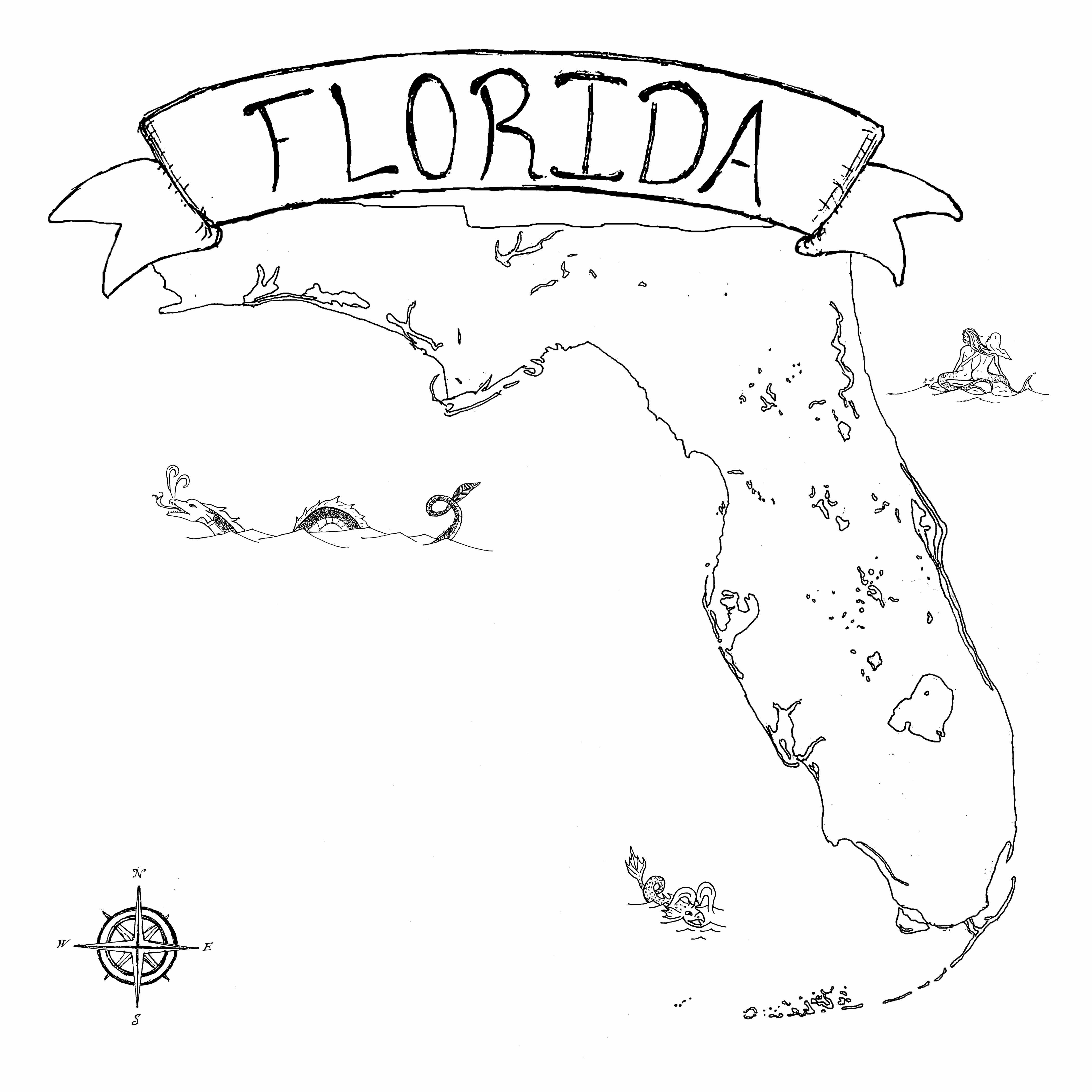 map of florida coloring pages